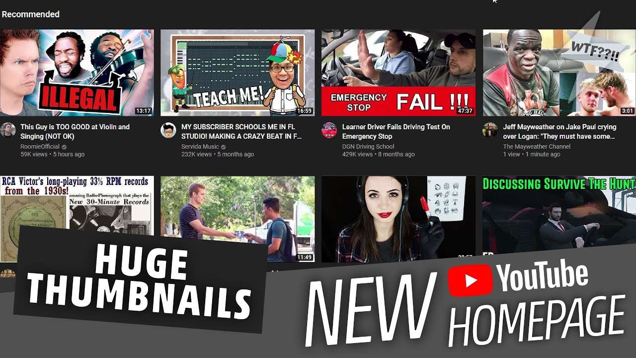 NEW YOUTUBE HOMEPAGE - Huge Thumbnails & Cool New Features! - TechBaffle NEW YOUTUBE HOMEPAGE - Huge Thumbnails & Cool New Features! - TechBaffle