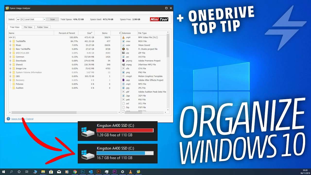ORGANIZE Windows 10 Files & FREE UP OneDrive's Space! - TechBaffle ORGANIZE Windows 10 Files & FREE UP OneDrive's Space! - TechBaffle